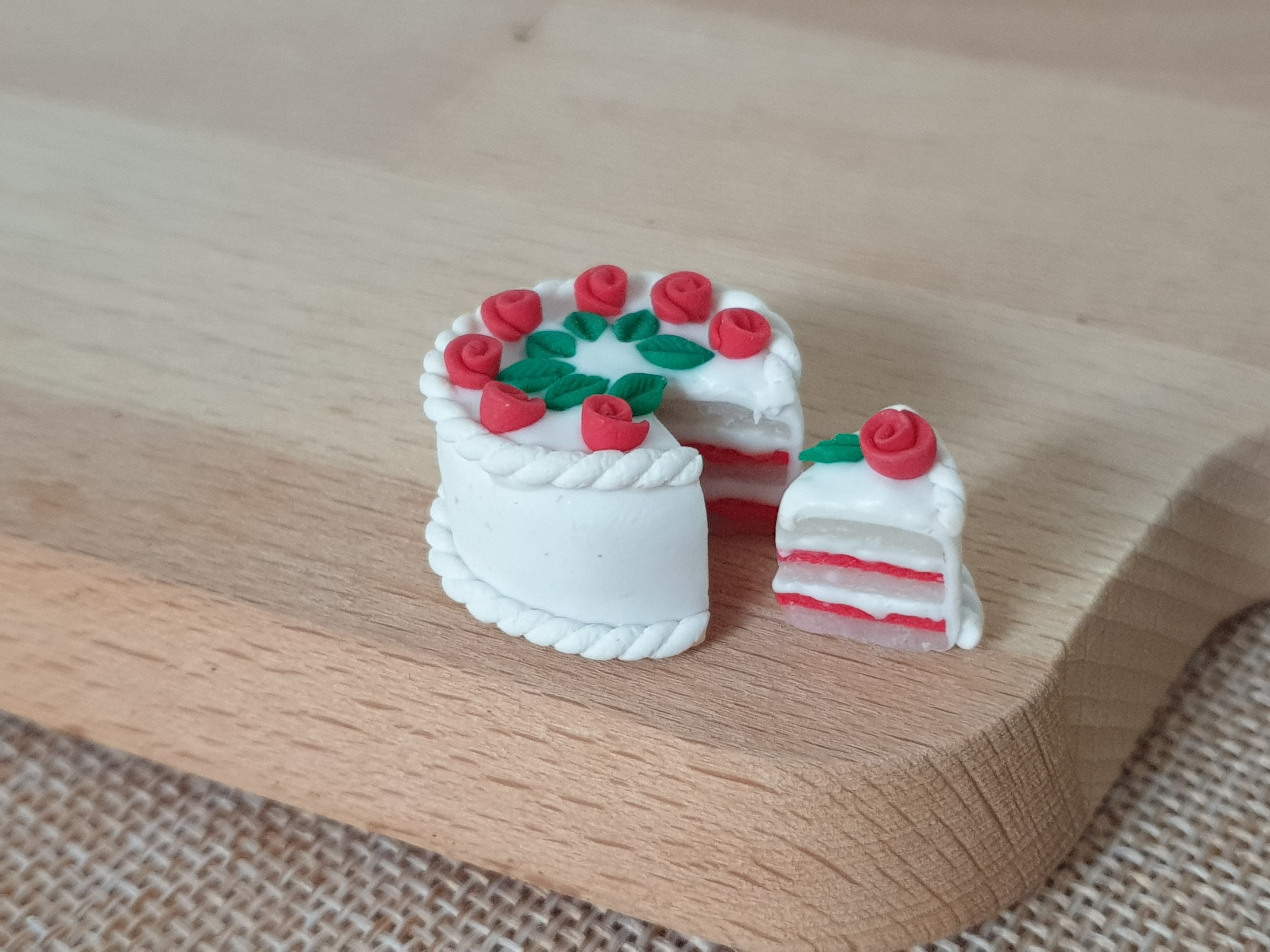 Miniature Birthday Cake Dollhouse Food, 1:12 Scale Mini Fake Cake for ...