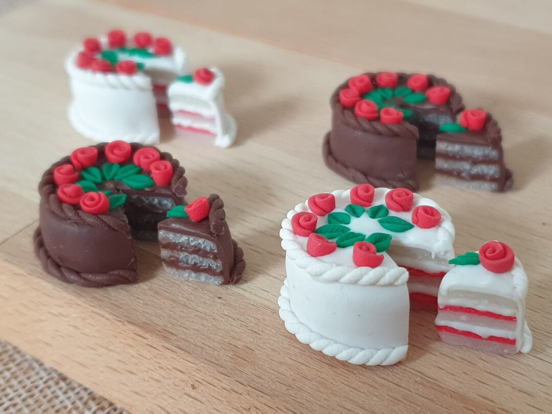 Miniature Birthday Cake Dollhouse Food, 1:12 Scale Mini Fake Cake for ...