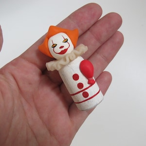 Pennywise Peg Doll, IT Clown Figurine, Horror Collection, Scary Movie ...