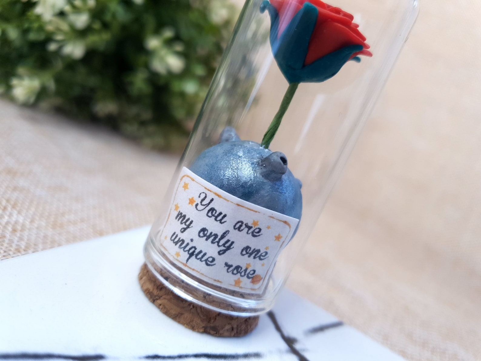 Handmade Little Prince Rose in Mini Glass Jar, Enchanted Rose Gift in a ...