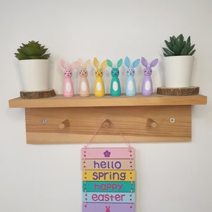 Hello Spring Happy Easter Hand-painted Wooden Wall Decor - Etsy