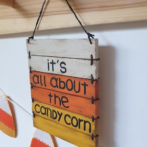 Candy Corn Sign Wall Art Home Decor, Halloween Wall Hanging ...