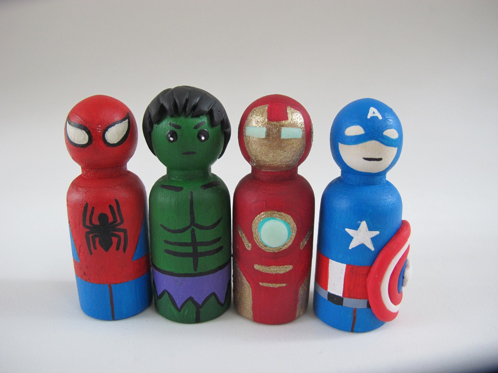 Superhero Peg Dolls Wooden Super Hero Toy Set Birthday Cake - Etsy