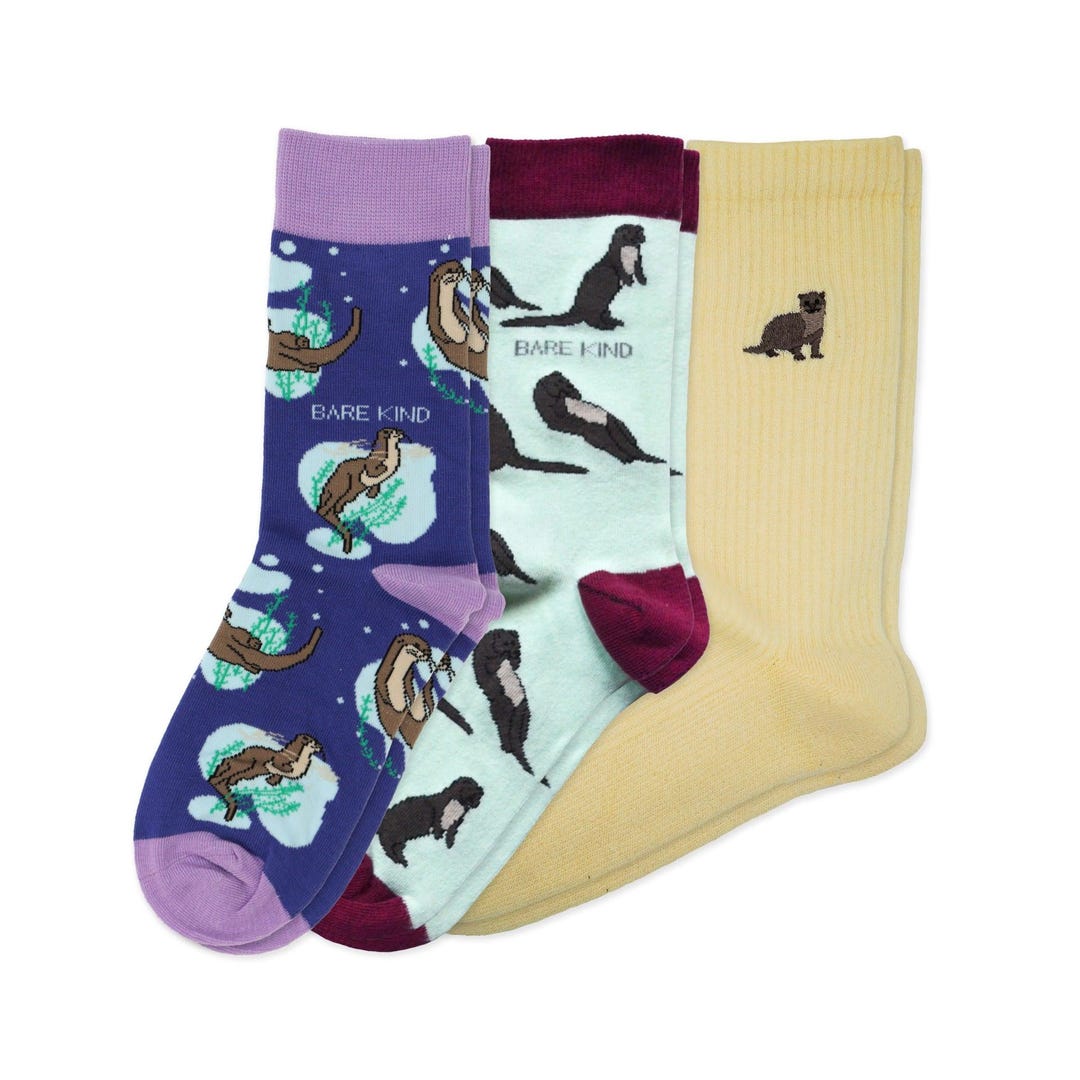 The Otter 3 Pack Bamboo Sock Set - Etsy