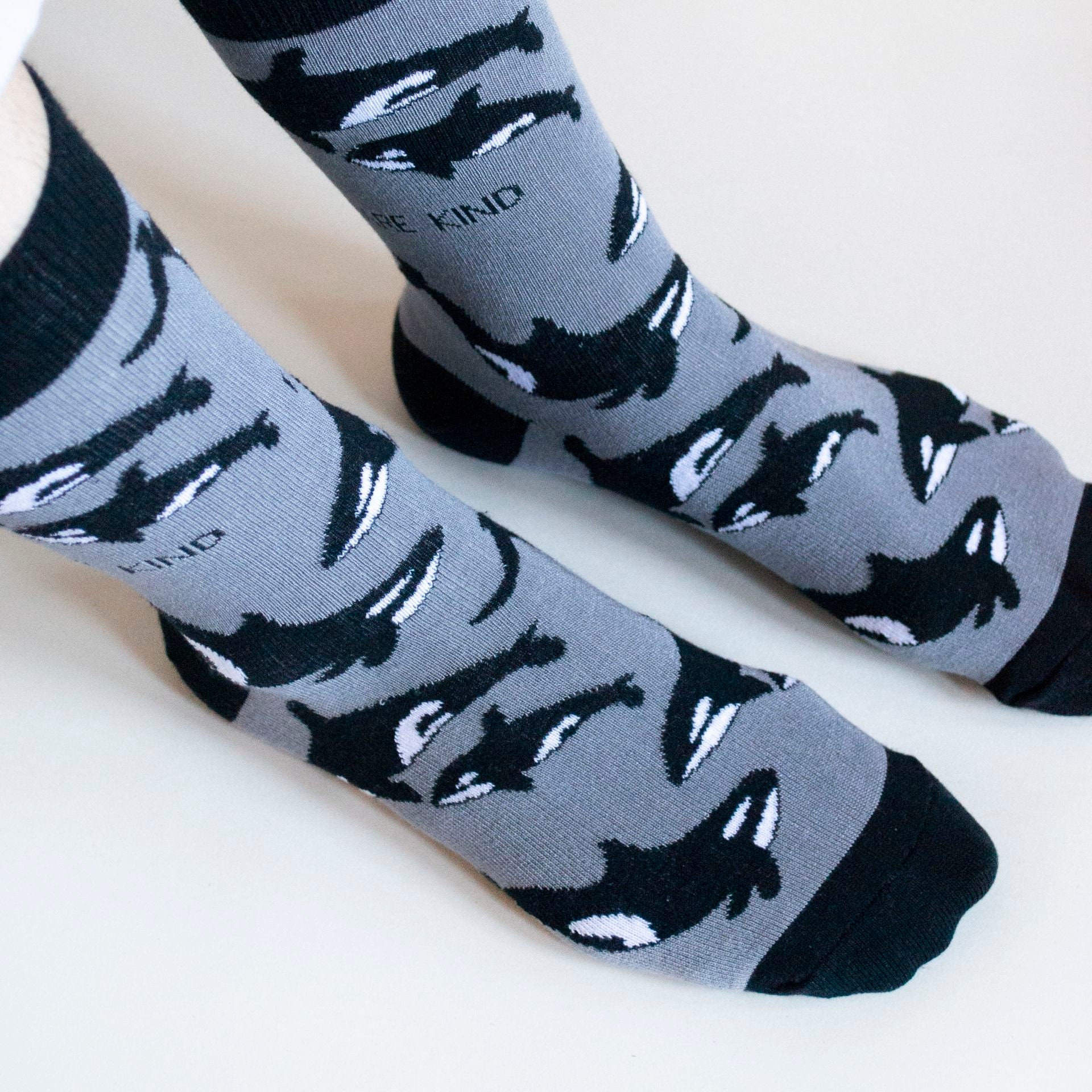 Black Orca Socks, Bamboo Orca Socks, Adult Bamboo Socks, Cute Animal ...