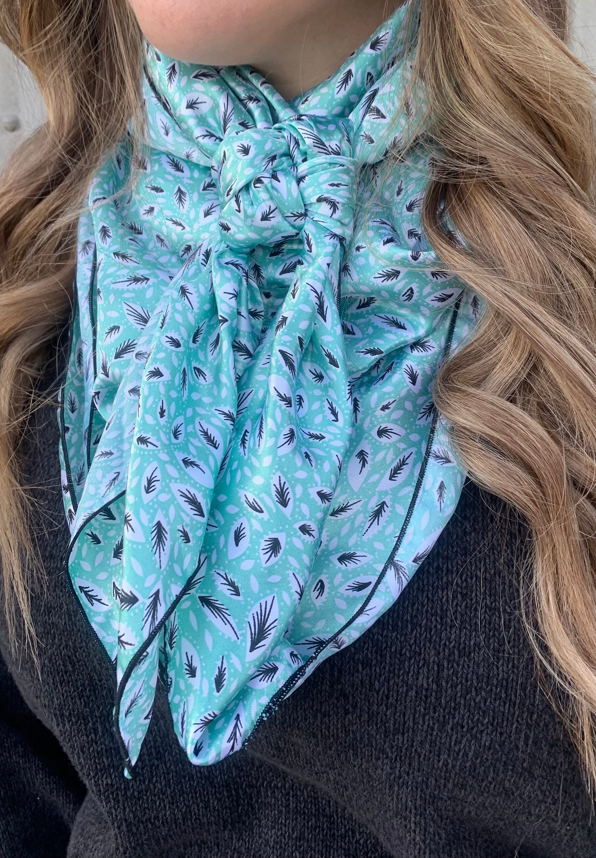 New Cowboy Wildrag Western Neck Scarf Bandana Silky Leaf Pattern - Etsy