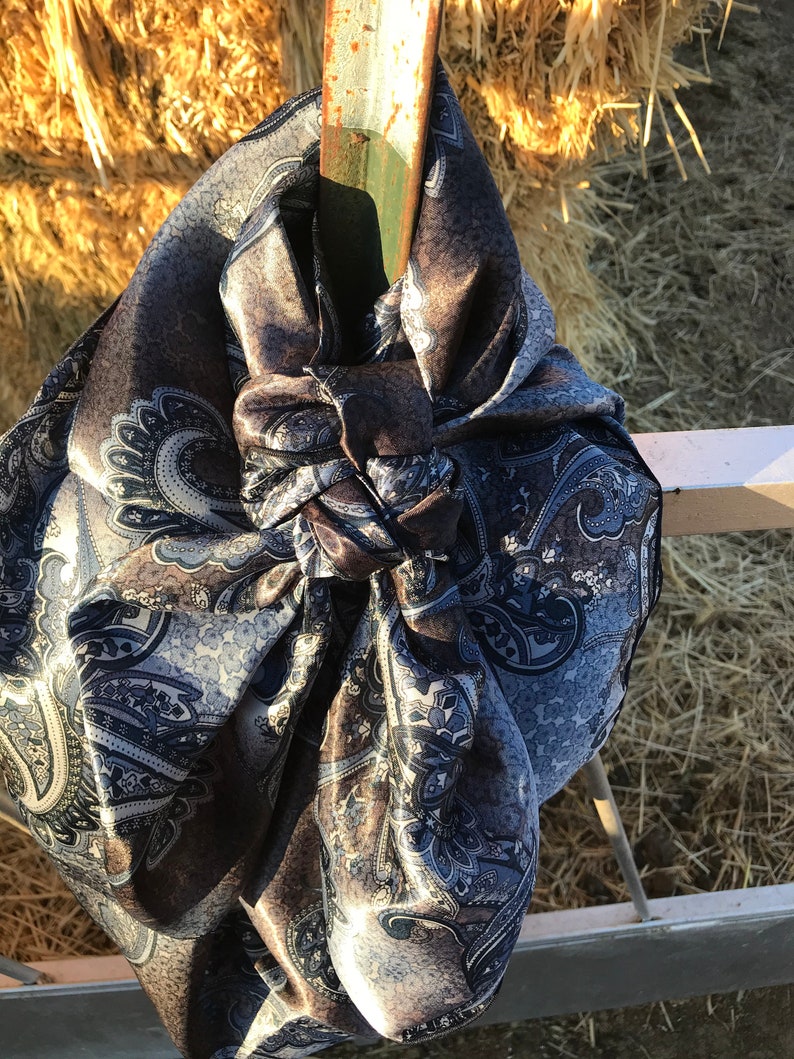 Paisley New Cowboy Wildrag Western Neck Scarf Bandana Silky - Etsy