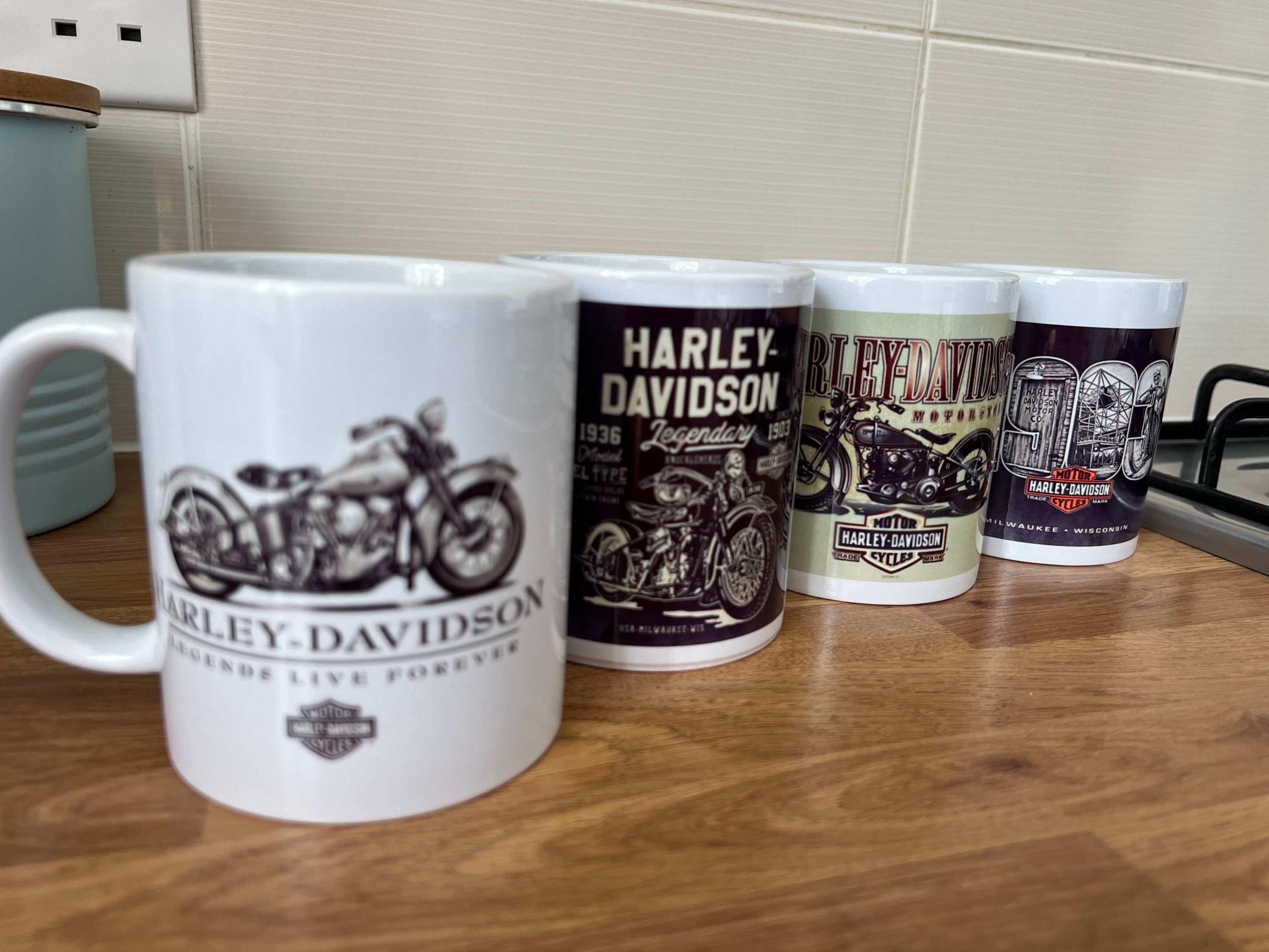 Set of Four Harley-davidson Design Tea/coffee Mug - Etsy UK