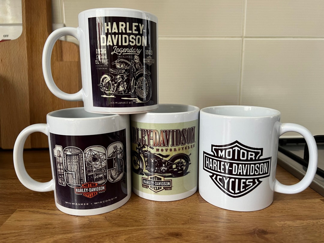 Set of Four Harley-davidson Design Tea/coffee Mug - Etsy UK