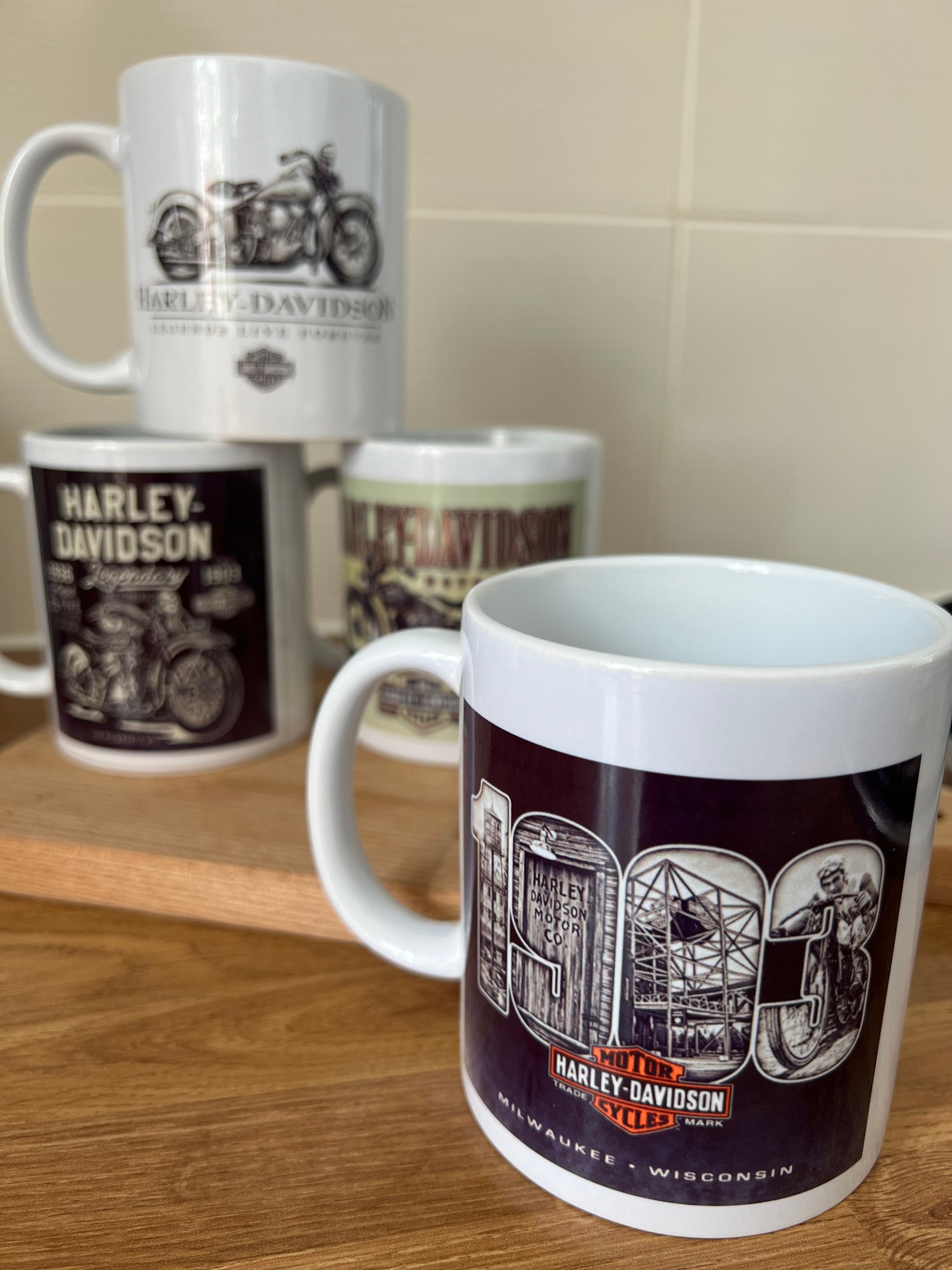 Set of Four Harley-davidson Design Tea/coffee Mug - Etsy UK