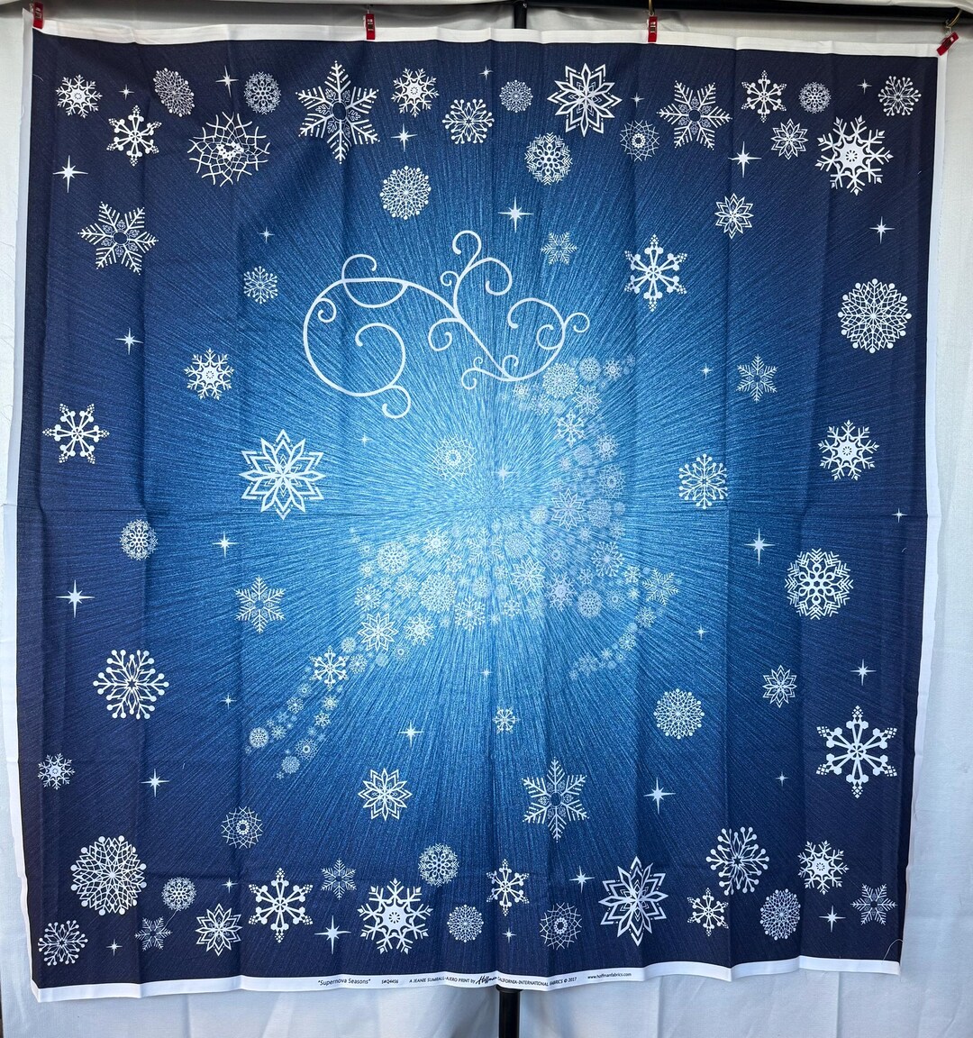 Snowflake Reindeer Christmas Digital Panel Hoffman Fabrics Supernova ...