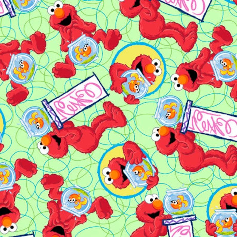 Sesame Street Elmo Cotton Fabric by Quilting Treasures Fabrics Item ...