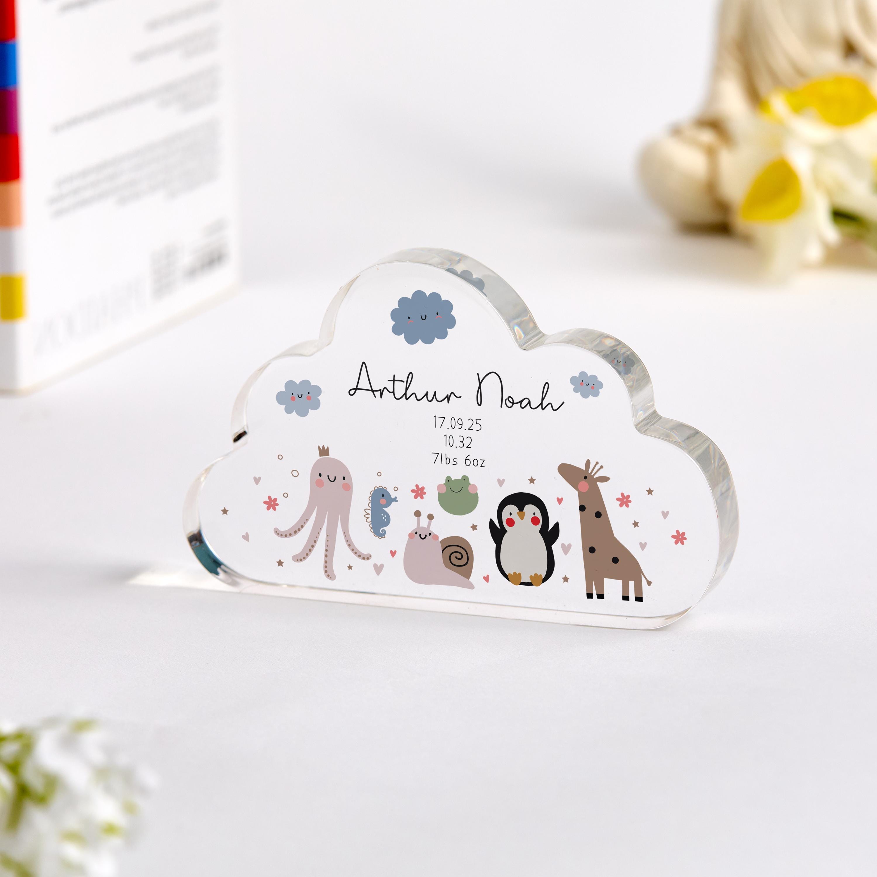 Personalised Newborn Gift With Name Date & Weight Baby Birth Stats ...