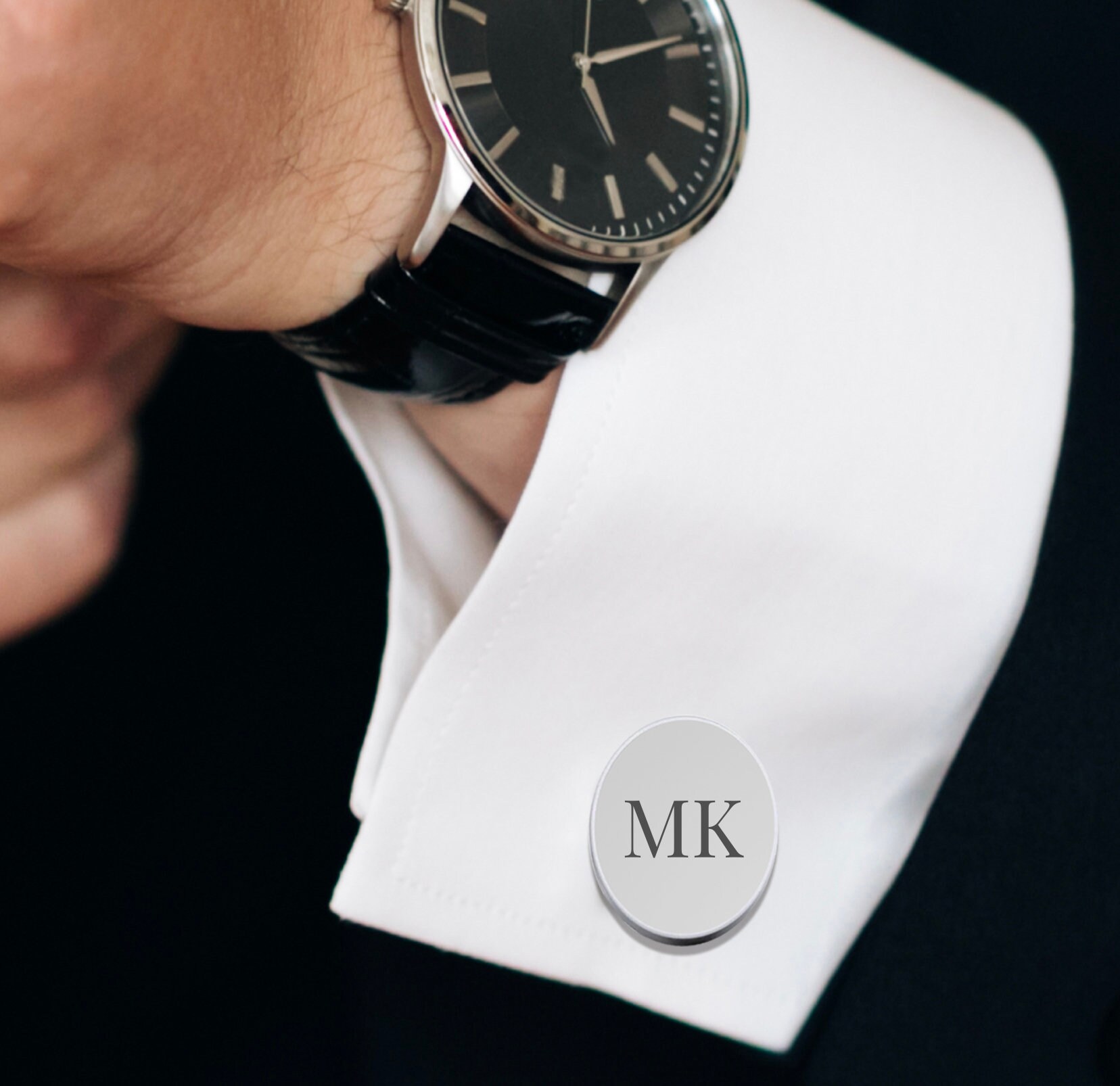 Personalised Engraved Initial Cufflinks / Wedding Gift for Groom Best ...