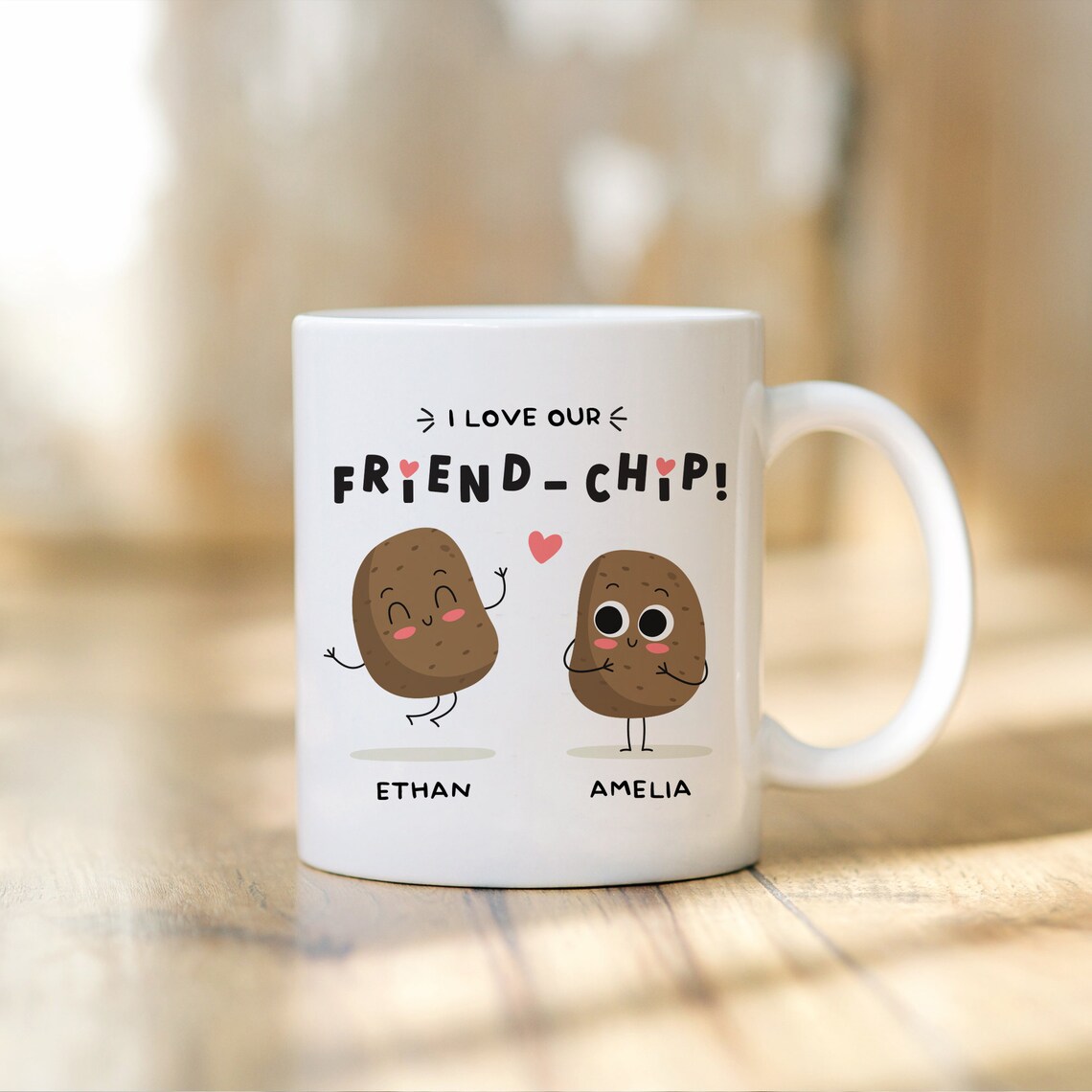 Personalised Funny Friendship Mug I Love Our Friend-chip Gift for ...