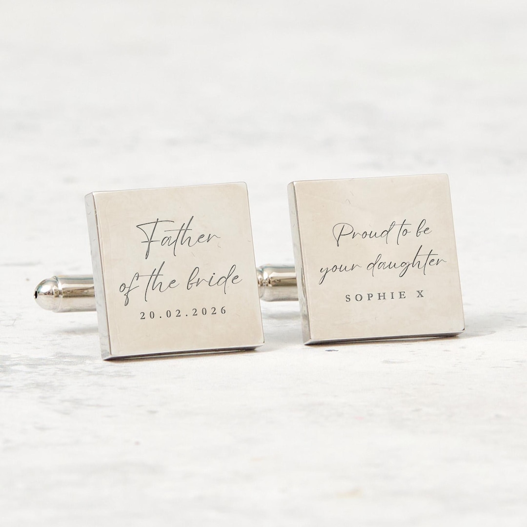 Father of the Bride Cufflinks Gift From Daughter Personalised Wedding ...