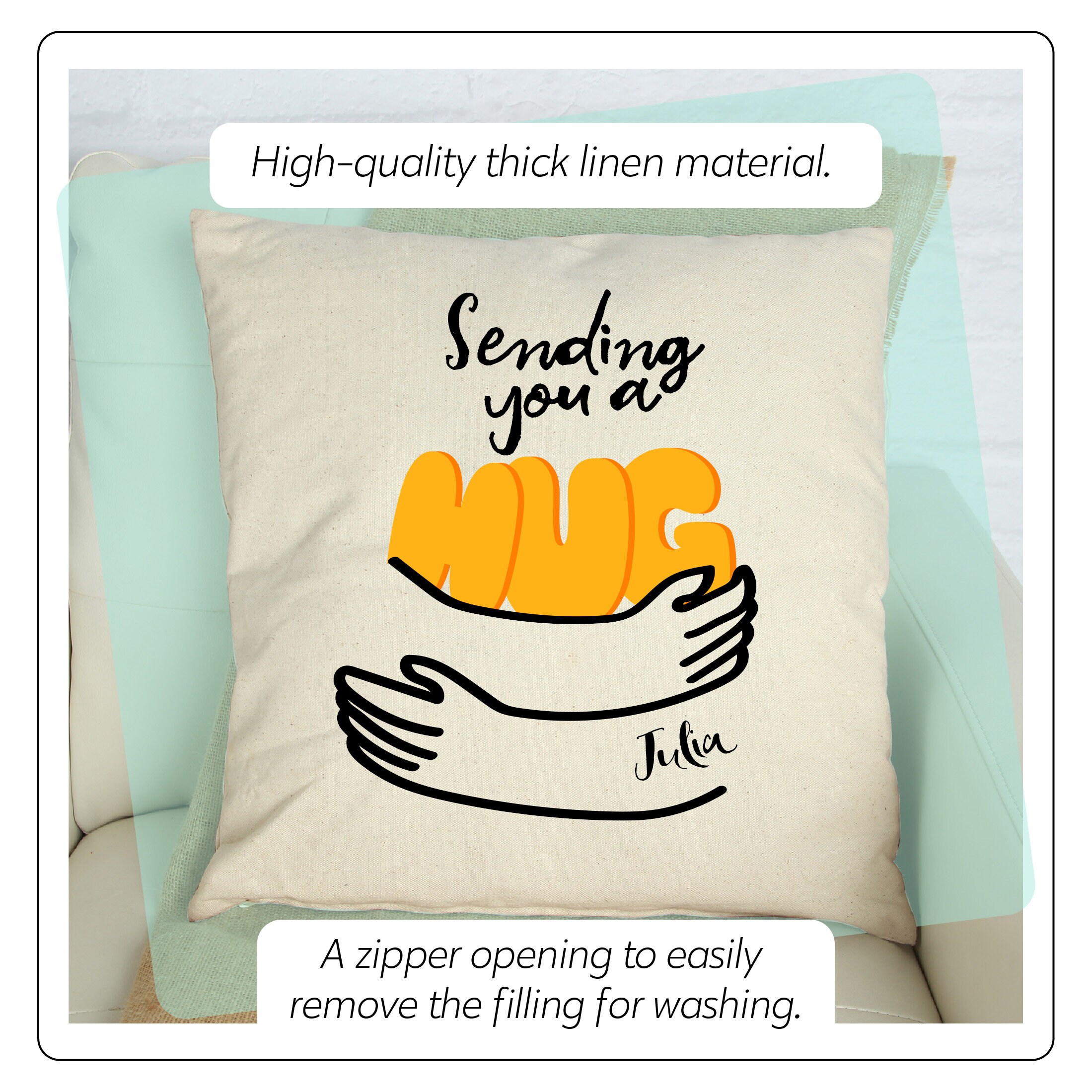 Sending You a Hug Cushion Cover / Friends Soul Sisters - Etsy