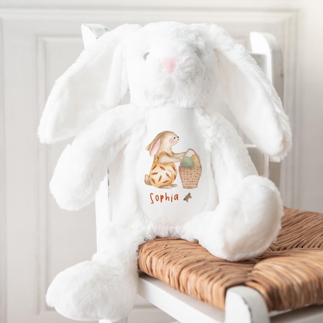 Personalised Easter Bunny Plush Name Soft Toy Gift for Baby Toddler ...