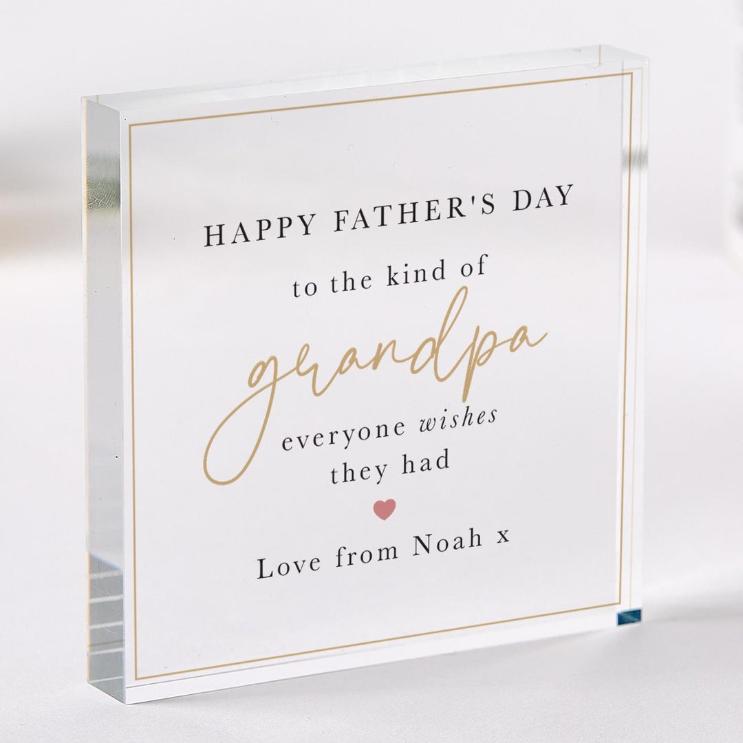 Father's Day Acrylic Plaque for Grandpa Heartfelt Gift From Grandchild ...