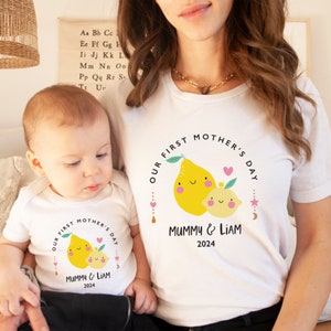 Personalised Matching Our First Mother's Day T-shirt / Funny Mummy and ...