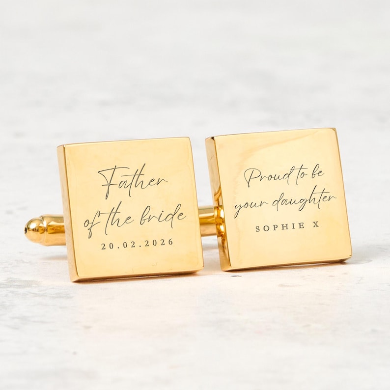 Father of the Bride Cufflinks Gift From Daughter Personalised Wedding ...