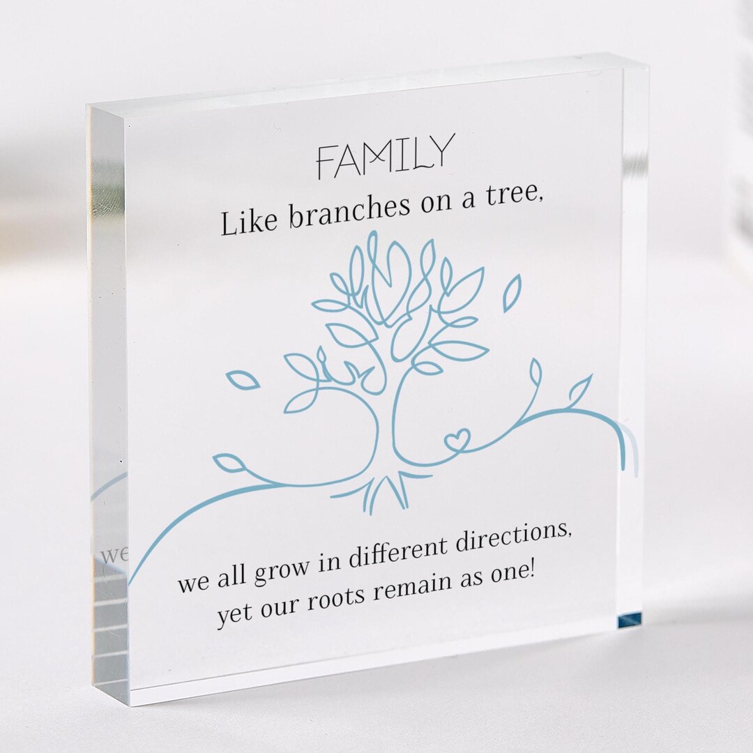 Family Tree Acrylic Plaque Sentimental Family Roots Keepsake Heartfelt ...