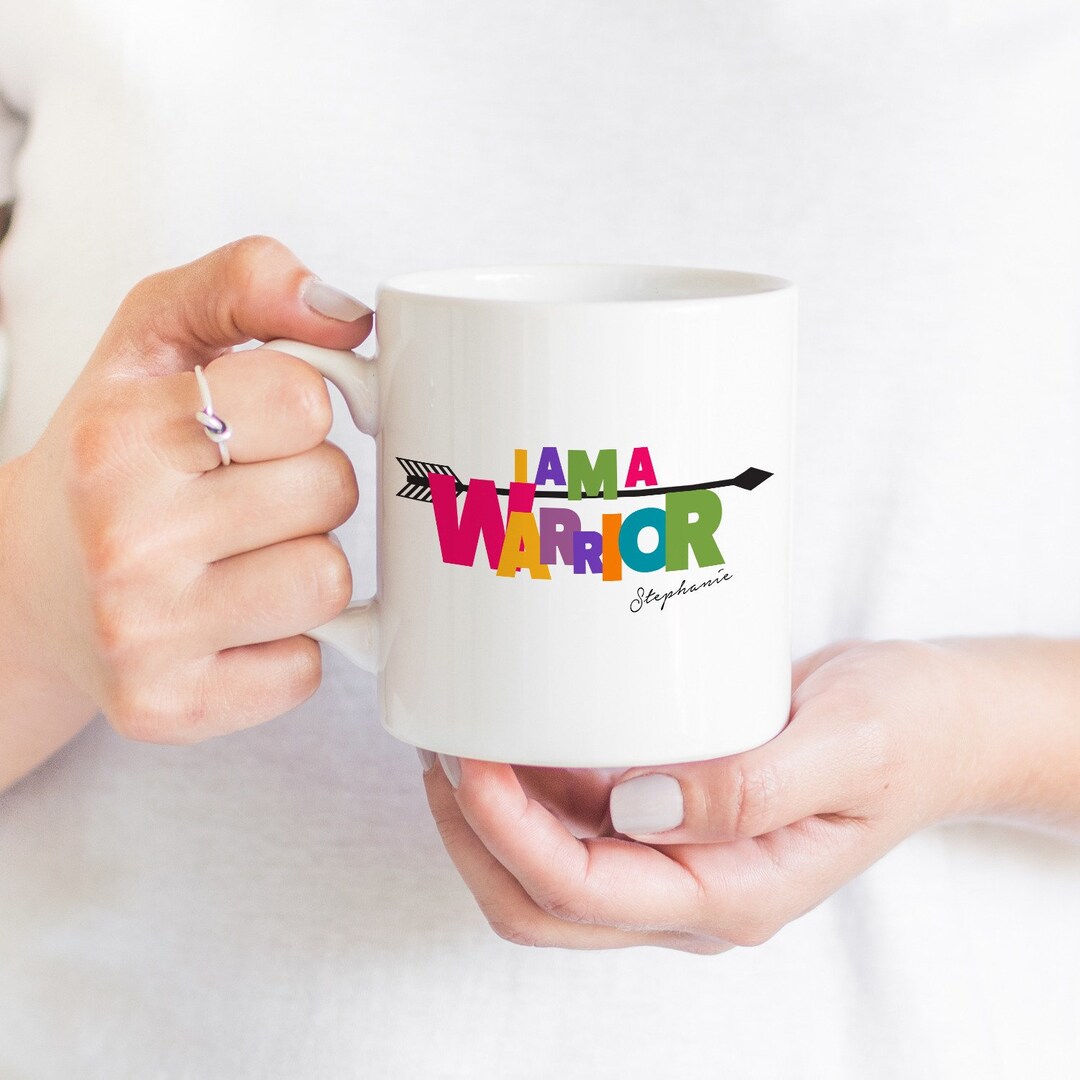 I Am a Warrior Mug With Name / Personalised Gift for Cancer, Heart ...