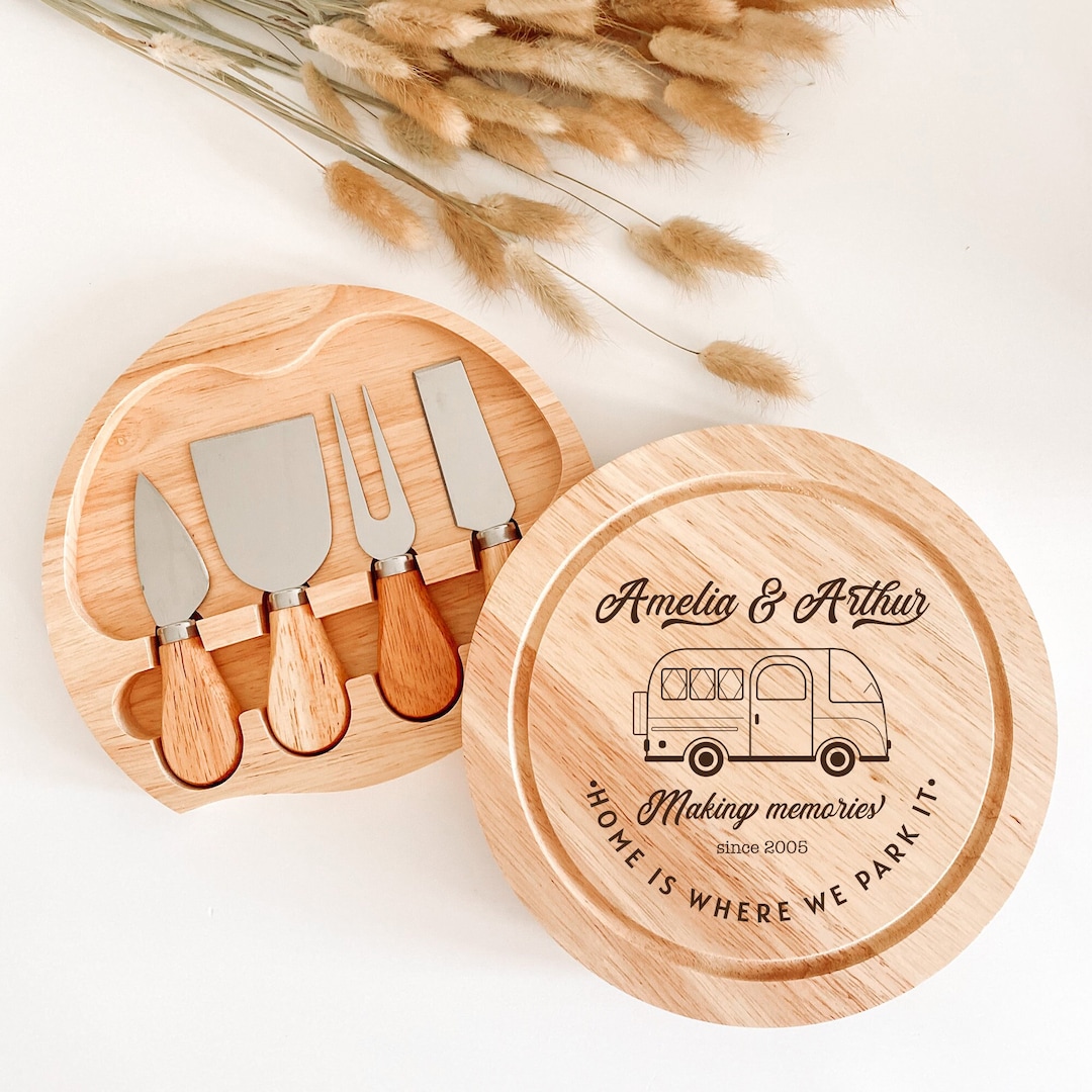 Personalised Laser Engraved Campervan Cheeseboard / Motorhome Gift With ...