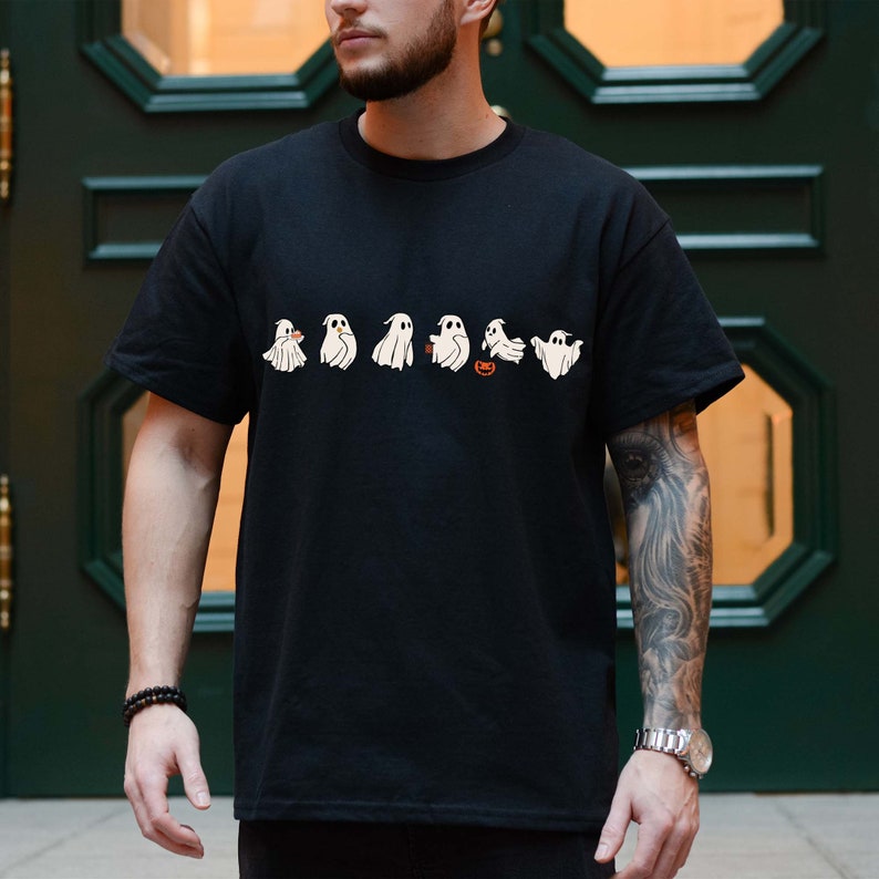 Cute Group of Ghost Halloween Jumper / T-shirts Available / Black Party ...