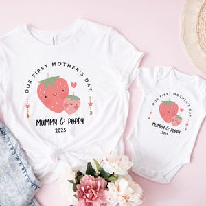 Personalised Matching Our First Mother's Day T-shirt / Funny Mummy and ...