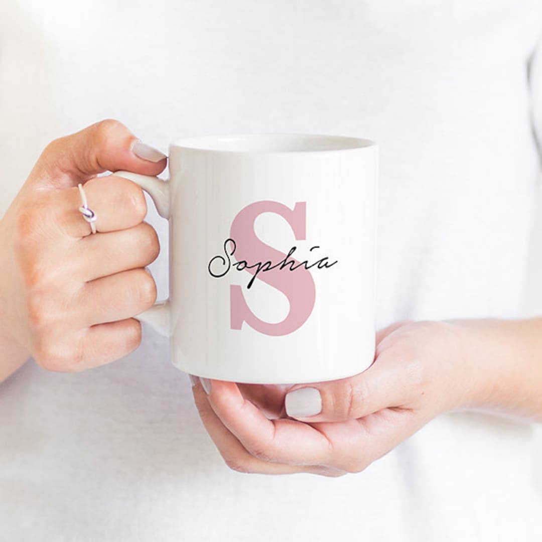Name Mug With Initial / Gift for Him or Her / Personalised Corporate ...