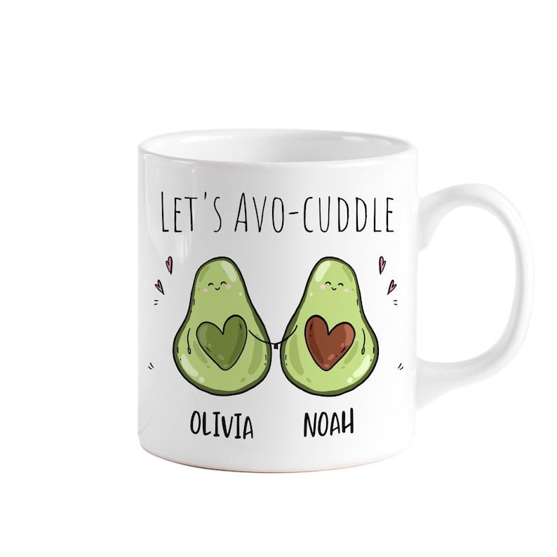 Personalised Let's Avo-cuddle Couple Mug With Names / Valentine's Day ...