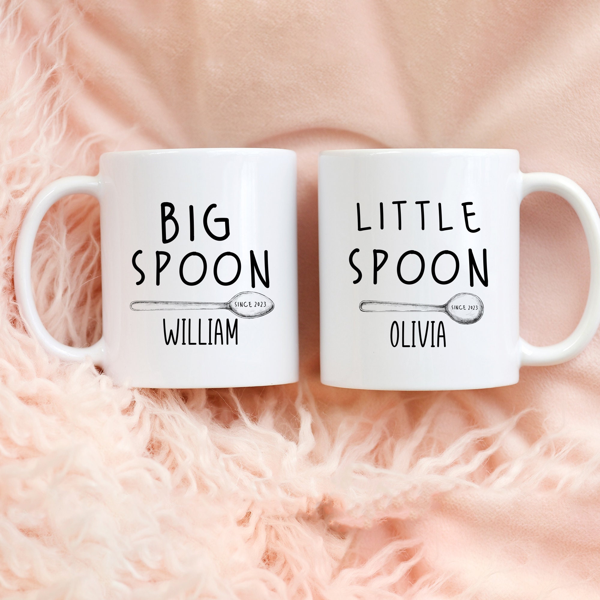 Personalised Big Spoon Little Spoon Matching Mug With Couple Names ...