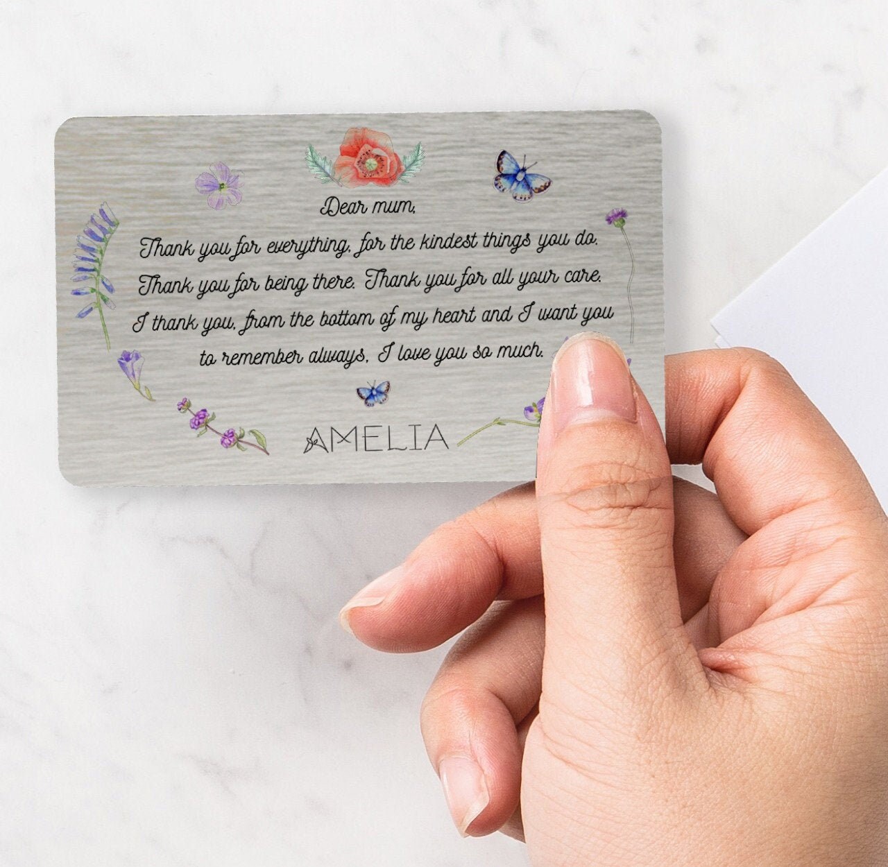 Personalised Wallet Card for Mum. Mother's Day Gift, Custom Gifts for ...