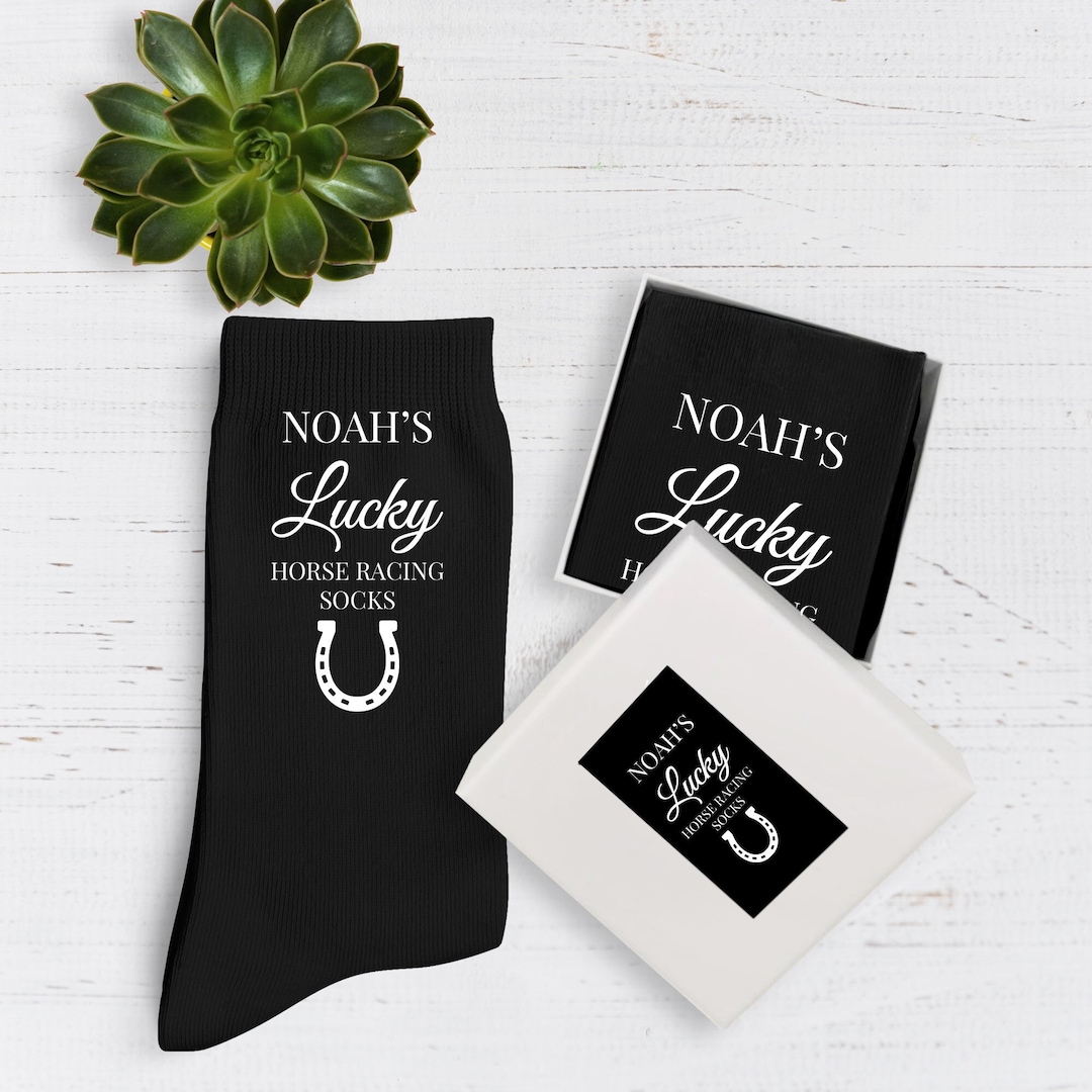 Personalised Lucky Horse Racing Socks / FOR MEN / Birthday Gift for ...