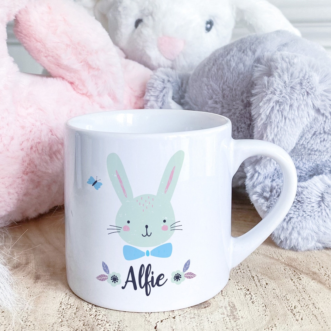 Personalised Kids Mug With Name / Cute Rabbit Mug / Easter Bunny ...