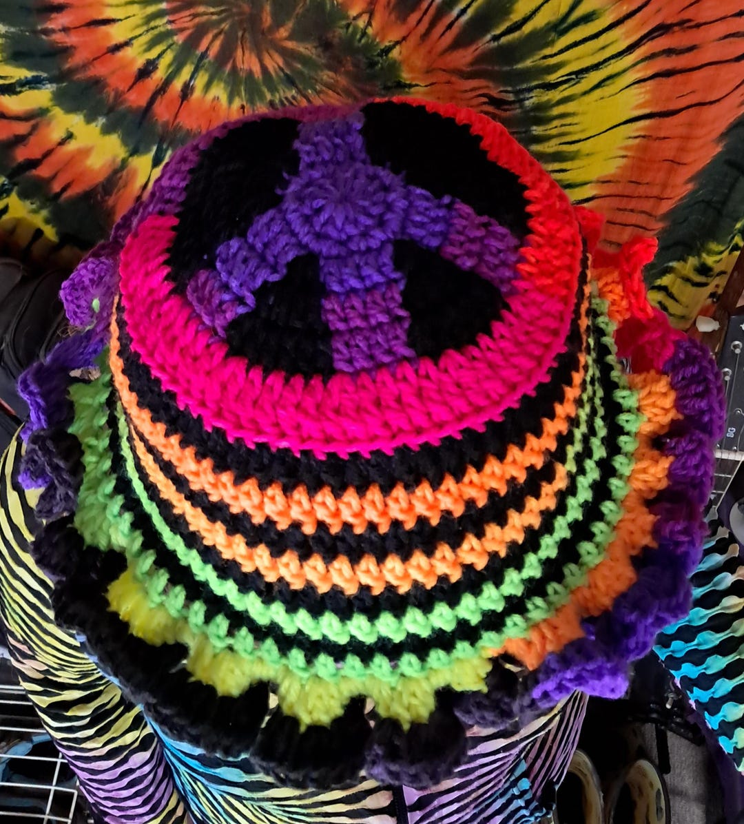 Peace Sign Bucket Hat - Etsy