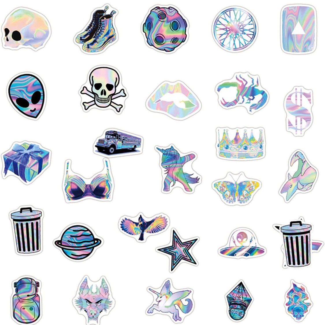 5-100 Piece Pastel Rainbow Sticker Pack Decals & Skins Electronics ...