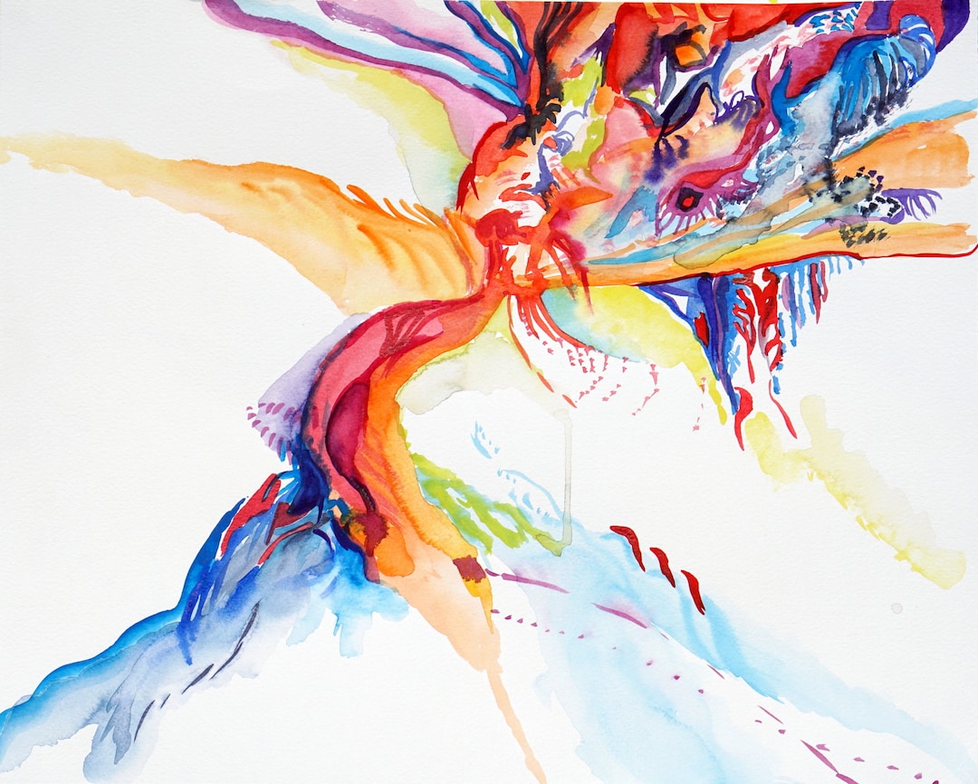 ORIGINAL ART, Original Painting, Strong Colors, Contemporary Watercolor ...