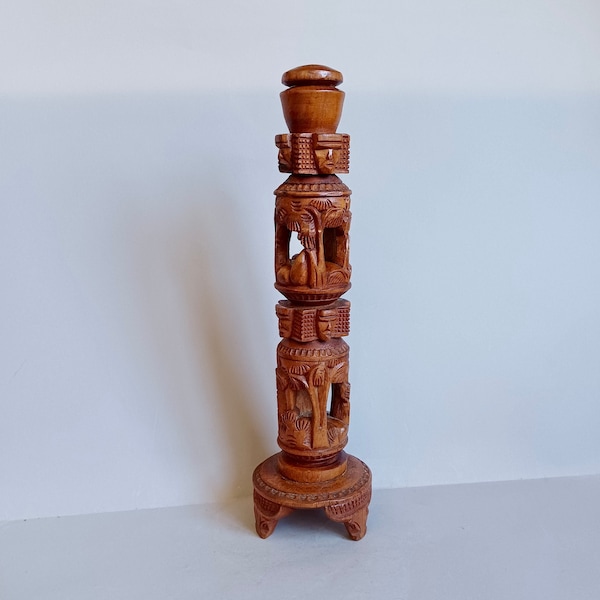 African Totem Wood Carving - Etsy