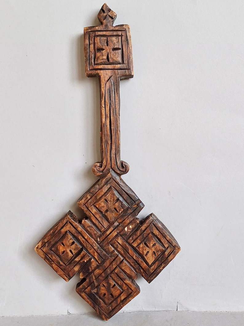 A Lovely Vintage Ethiopian Wooden Cross, Ethiopian Traditional Art ...