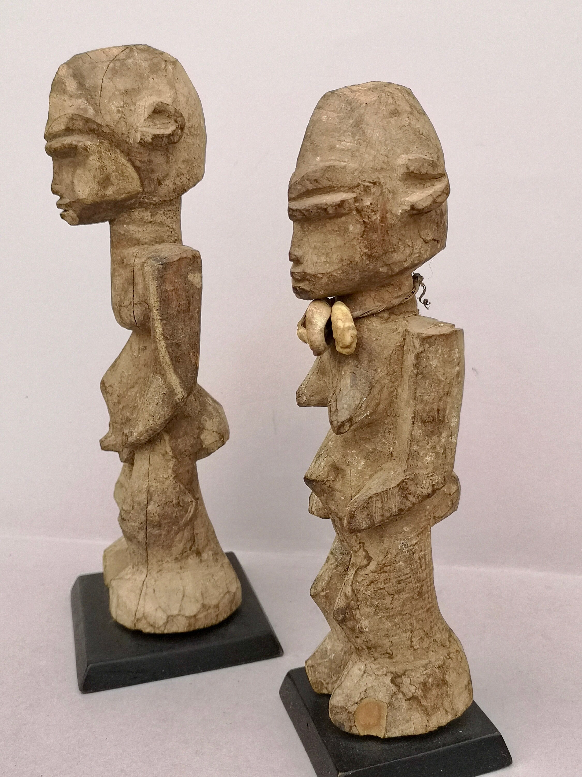 A Lovely Finely Carved Pair of Lobi Tribe Bateba Couple Spirit Statues ...