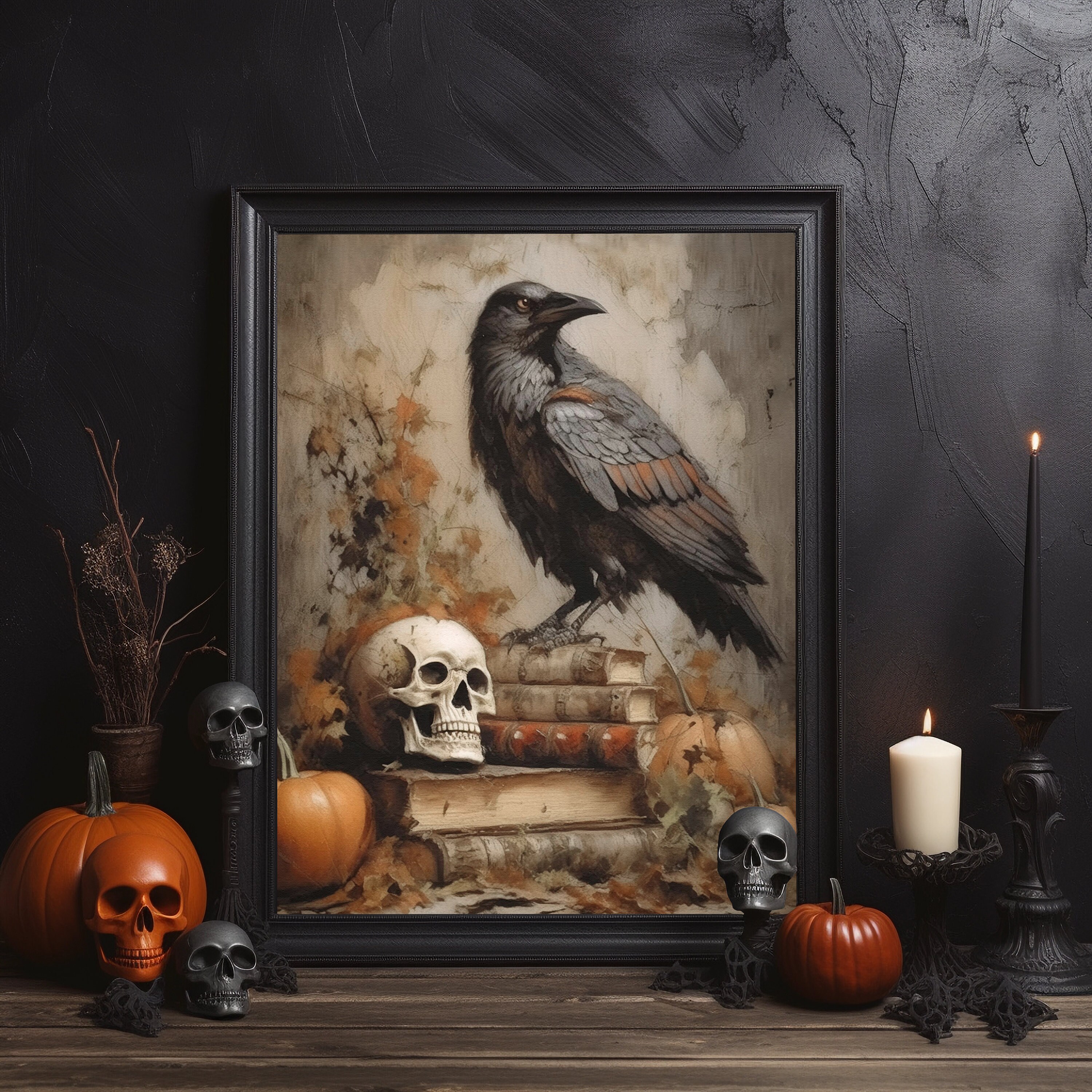 Halloween Wall Art Digital Print/ Dark Academia Halloween Art/ Spooky ...