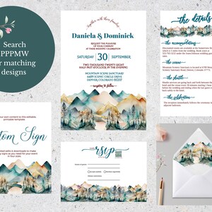 Mountain Table Numbers for Wedding, Watercolor Mountain Themed Table ...