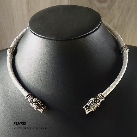 White Women Viking Torc Necklace