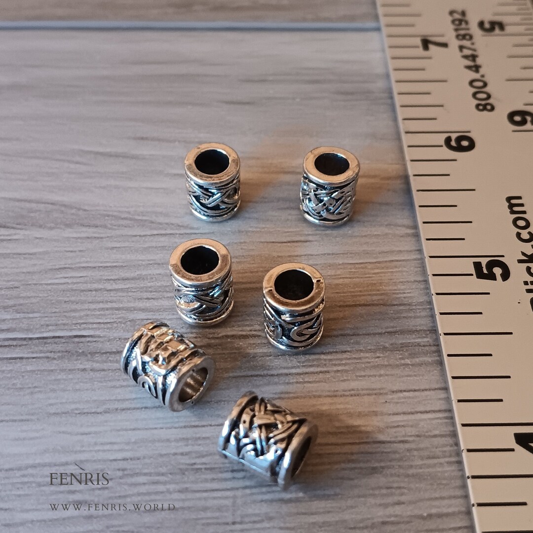 Beard Braid Beads Silver Celtic Knot Set of 6 - Etsy