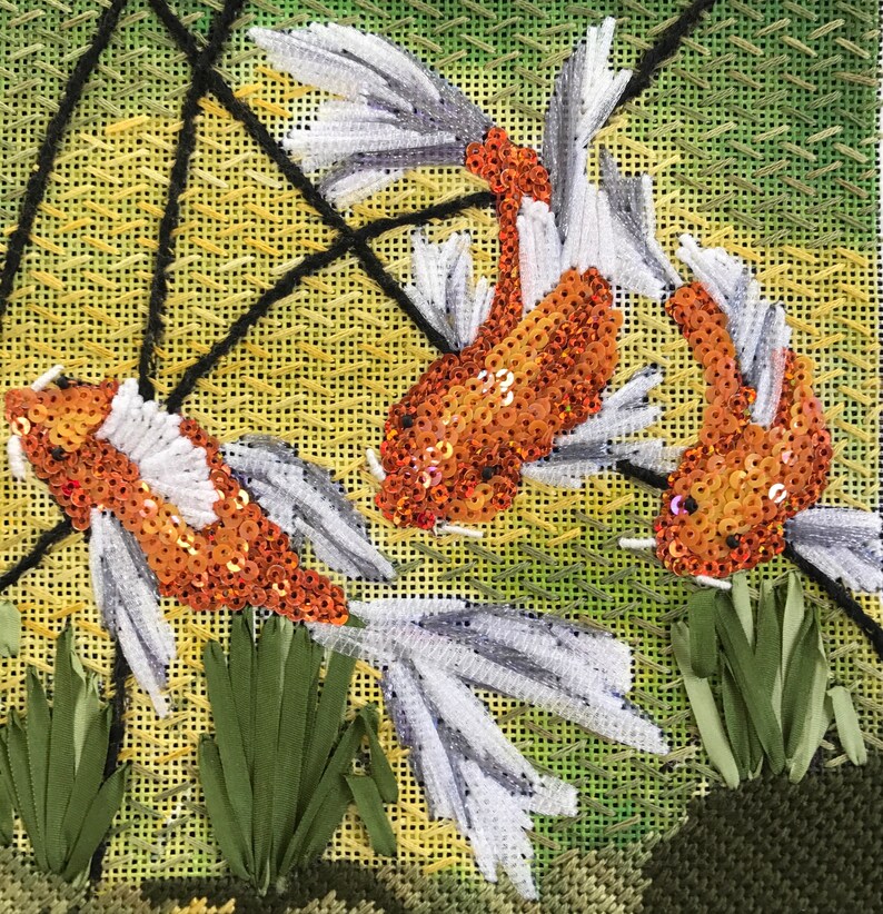 Stitch Guide Only -nneedlepoint Digital - Day Dreaming Gold Fish by ...