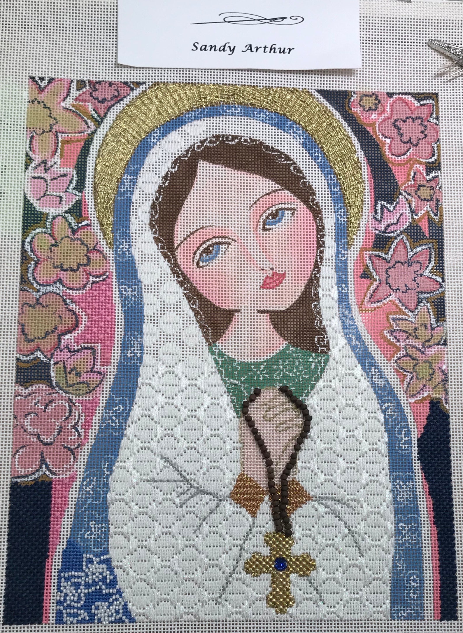 Stitch Guide Needlepoint Digital - Rosary Mary - Love You More Designs ...