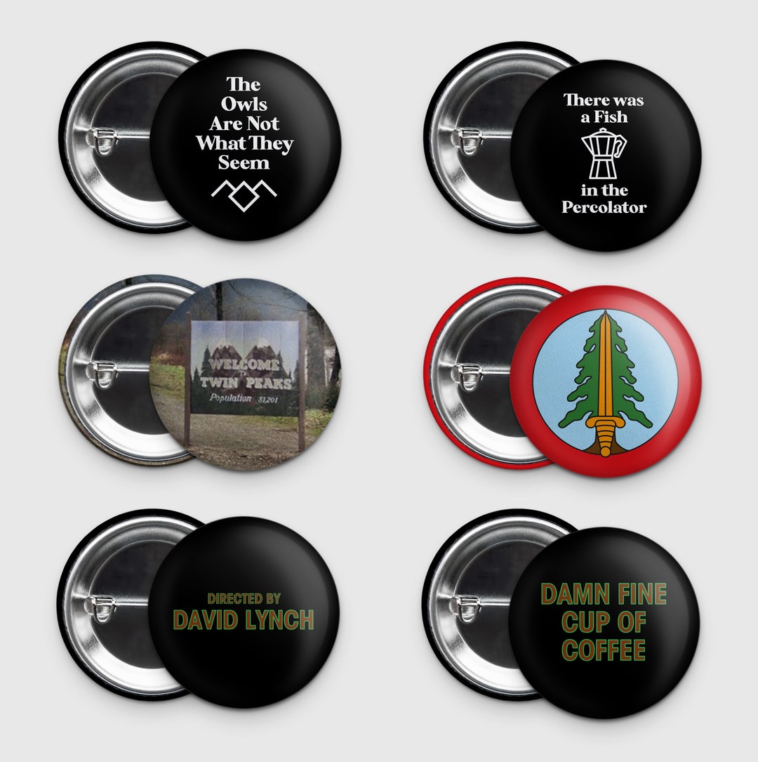 Twin Peaks Set 5 1.25 Pinback Buttons Fish in - Etsy