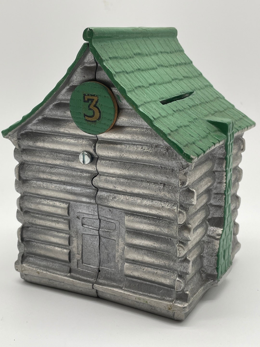 Circa 1940's Aluminum Log Cabin Bank Near Mint - Etsy